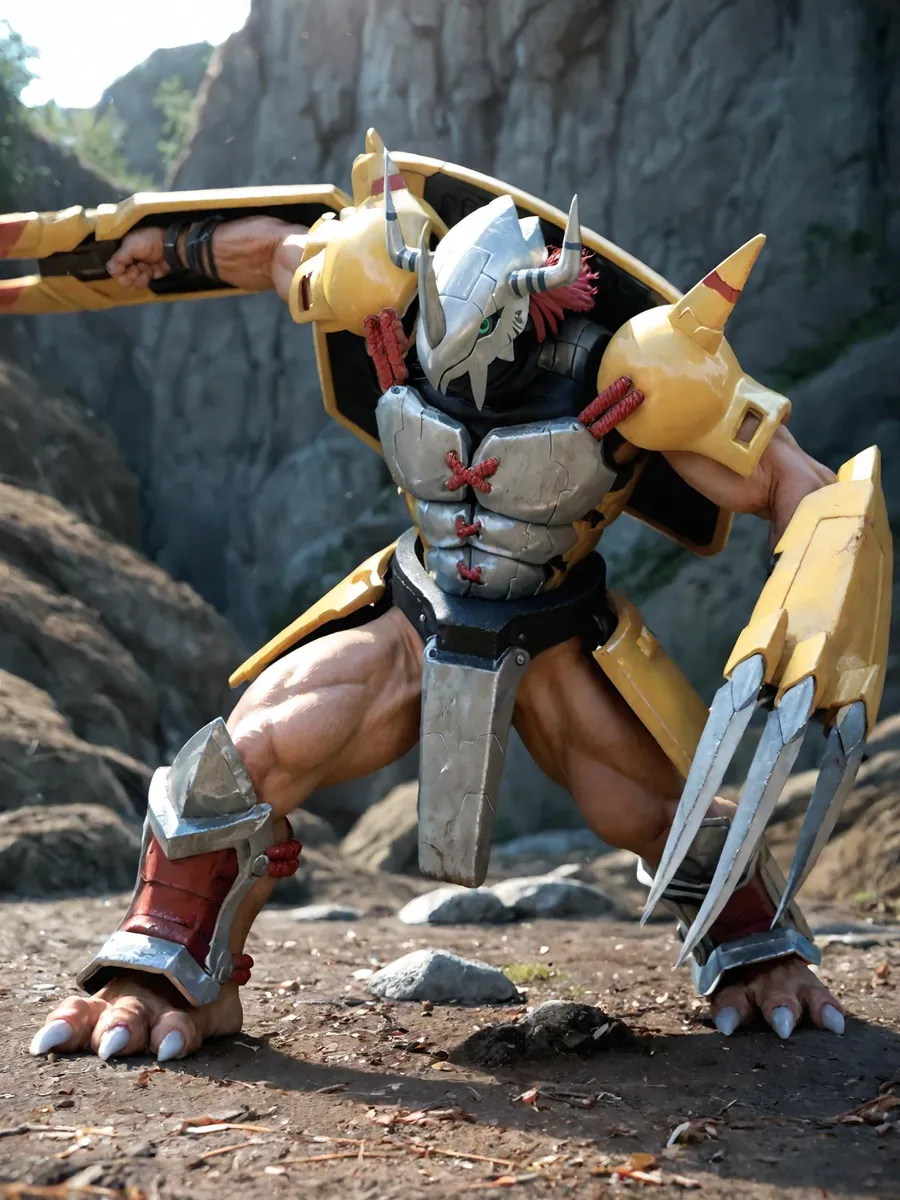 Wargreymon in Photorealistic Battle Stance - Stable Diffusion AI Image ...